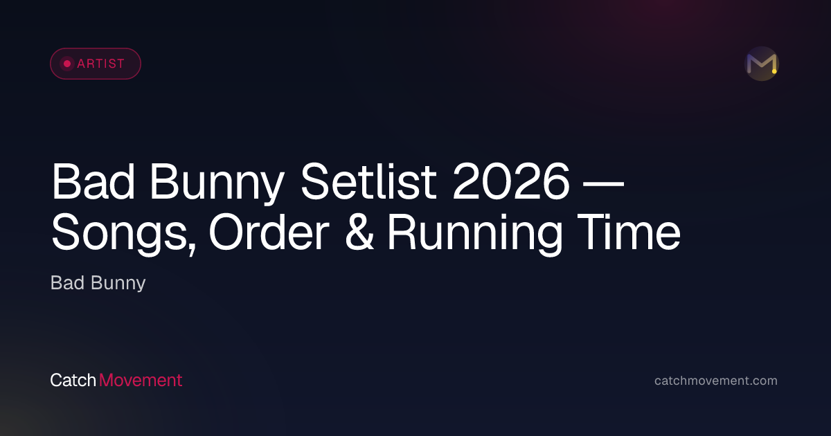 Bad Bunny Setlist 2026 — Full Song List, Order & Run Time