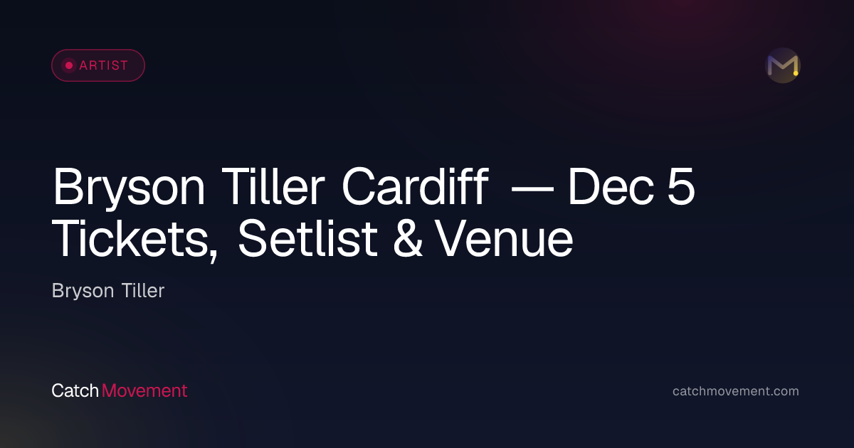 Bryson Tiller Cardiff — Dec 5 Tickets, Setlist & Venue